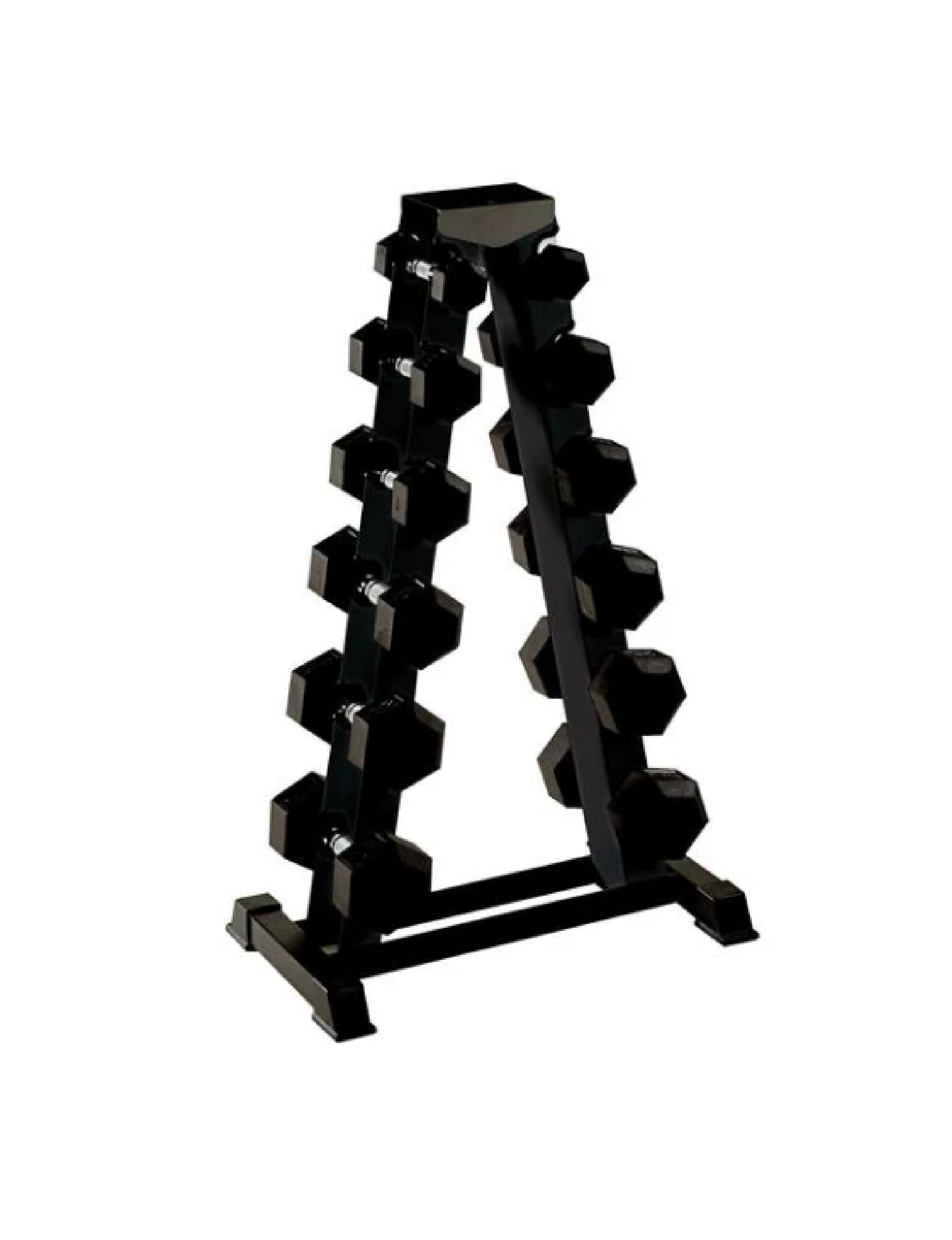 York A Frame Dumbbell Rack and Weights
